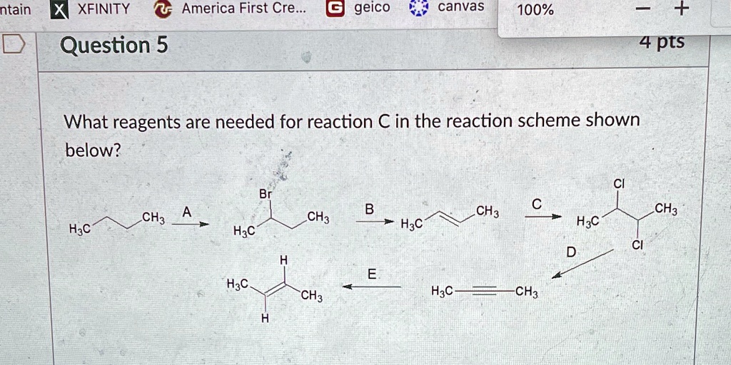SOLVED: Titlewithtopic: Identification of Reagents for Reaction C in a ...