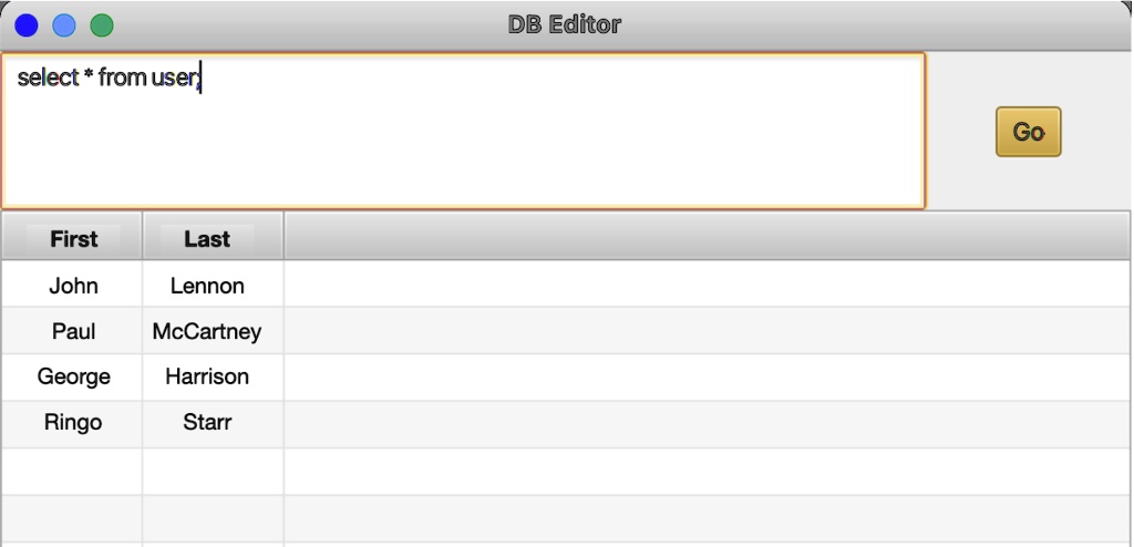 Solved Create A Simple Database Client Using Java That Allows You To Send Queries And View The 5052