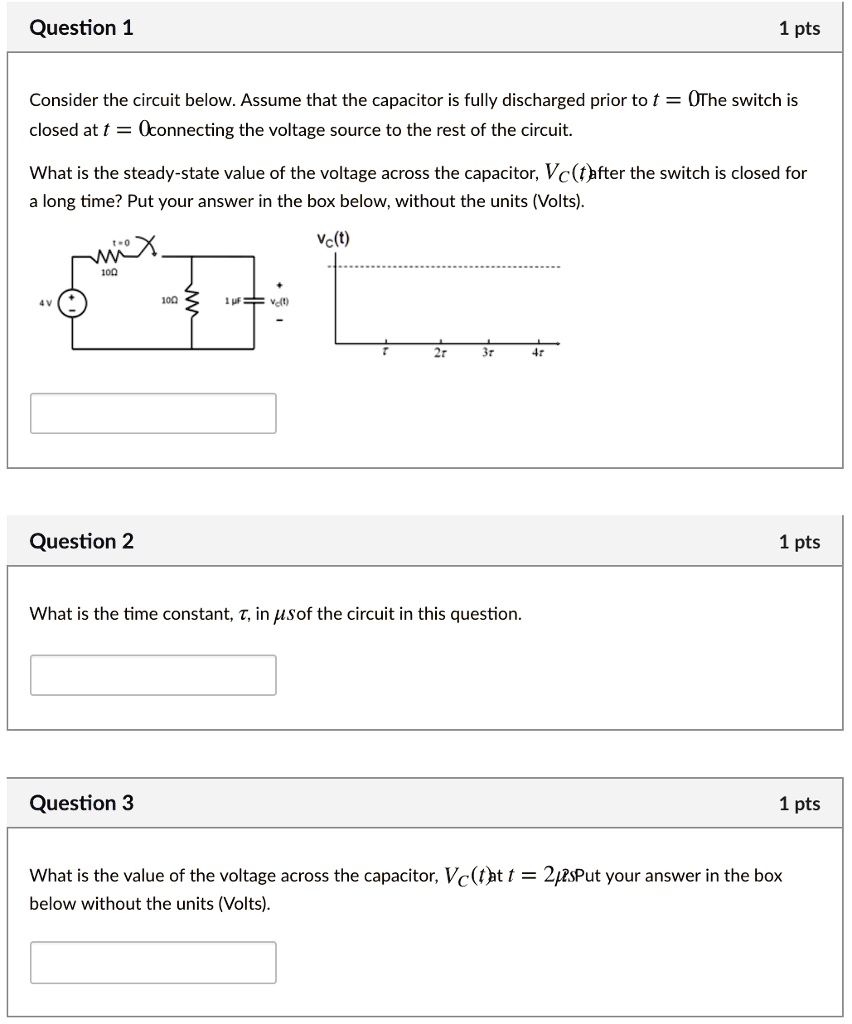 SOLVED: Consider the circuit below. Assume that the capacitor is fully ...