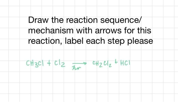 Draw the reaction sequence/ mechanism with arrows for...