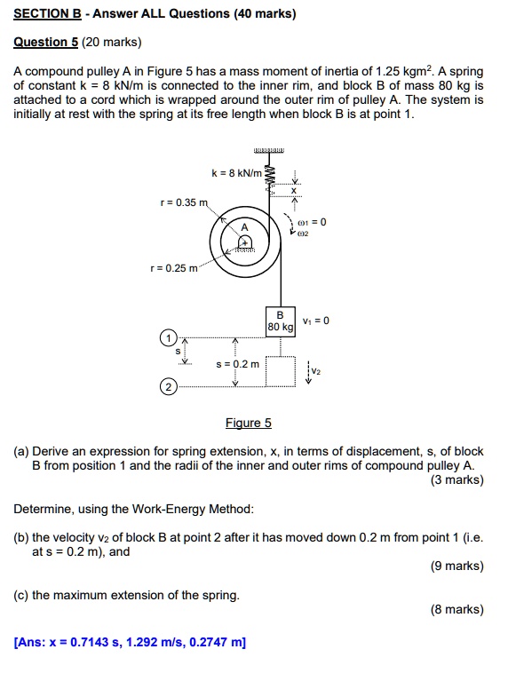 SECTION B - Answer ALL Questions (40 marks) Question 5 (20 marks) A ...