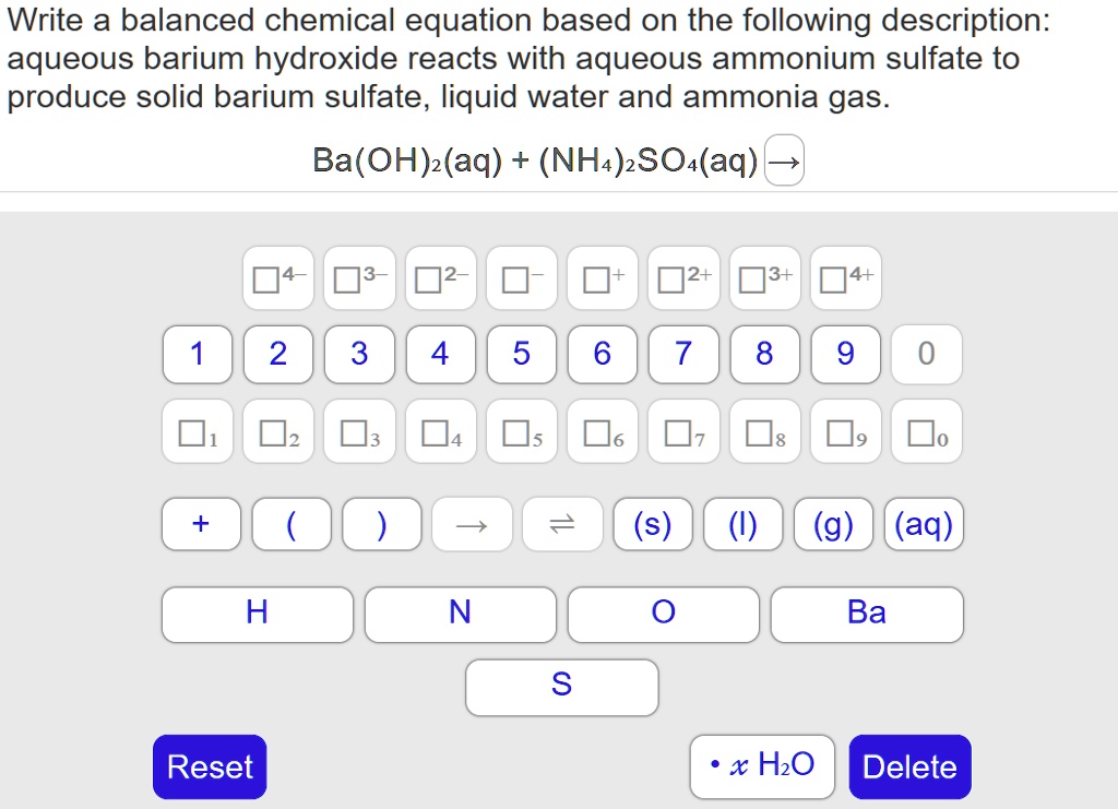 chemistry help write a balanced chemical equation based on the ...