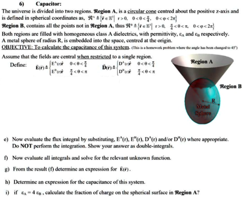 SOLVED: Capacitor: The universe is divided into two regions. Region A ...