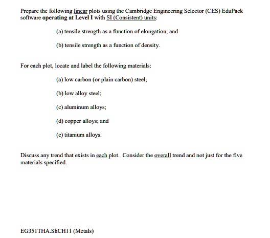 SOLVED: Prepare the following linear plots using the Cambridge ...
