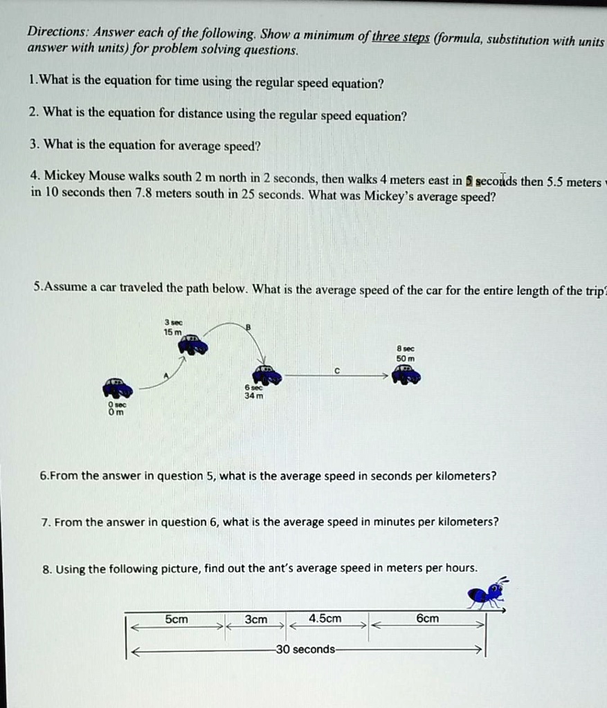 SOLVED:Directions: Answer each ofthe following Show a minimum of three ...