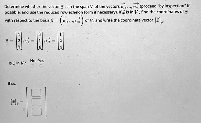 this is linear algebra possible and use the reduced row echelon form if ...