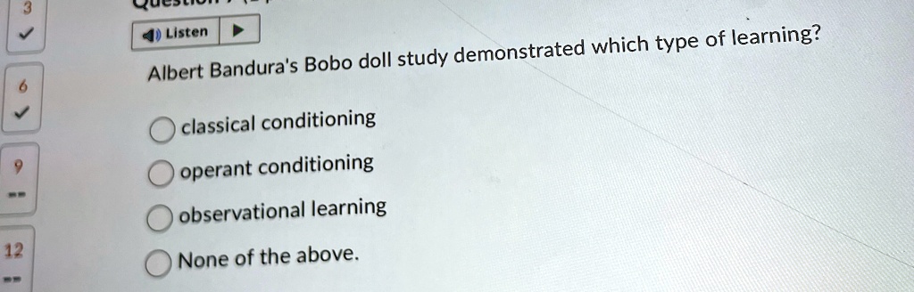 albert banduras bobo doll study demonstrated which type of learning ...