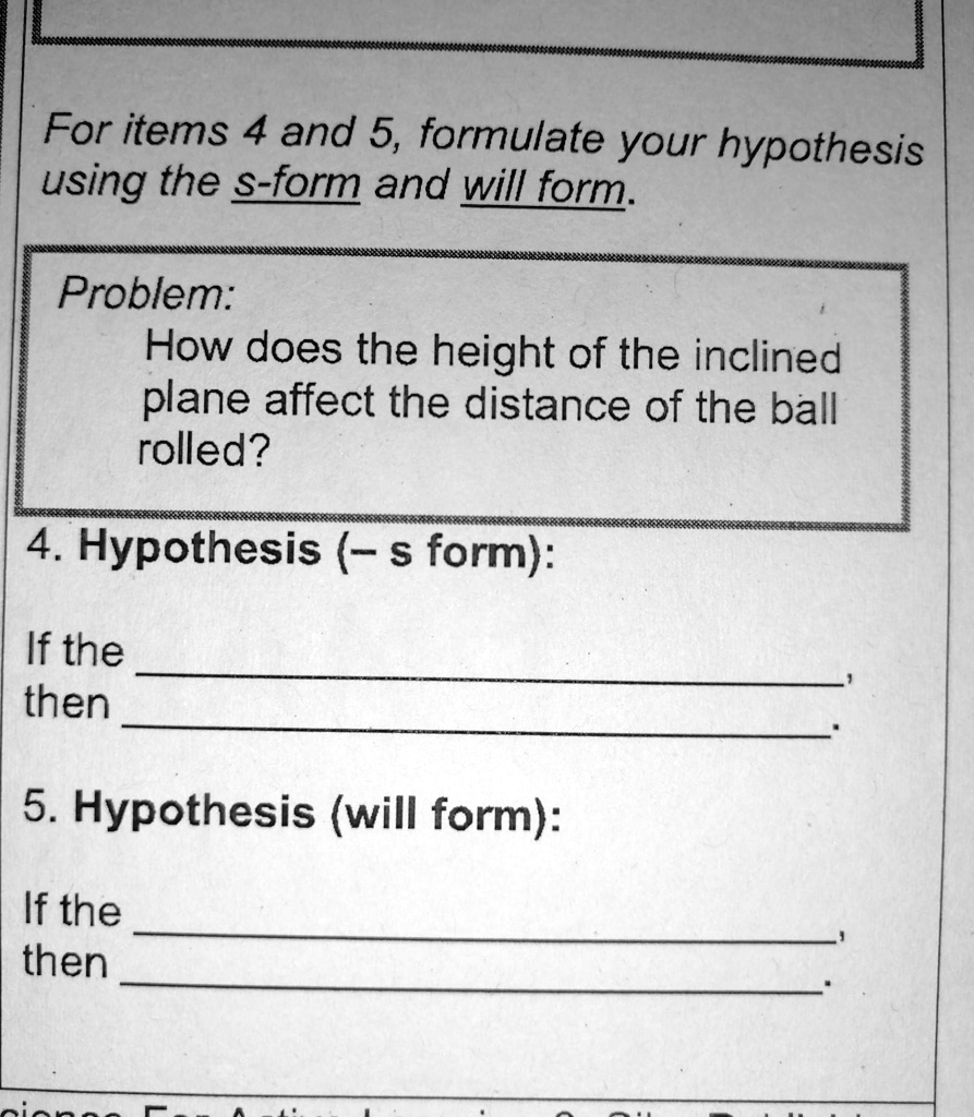 Solved Directions Read The Given Problem Then Formulate The Hypothesis For Items 4 And 5
