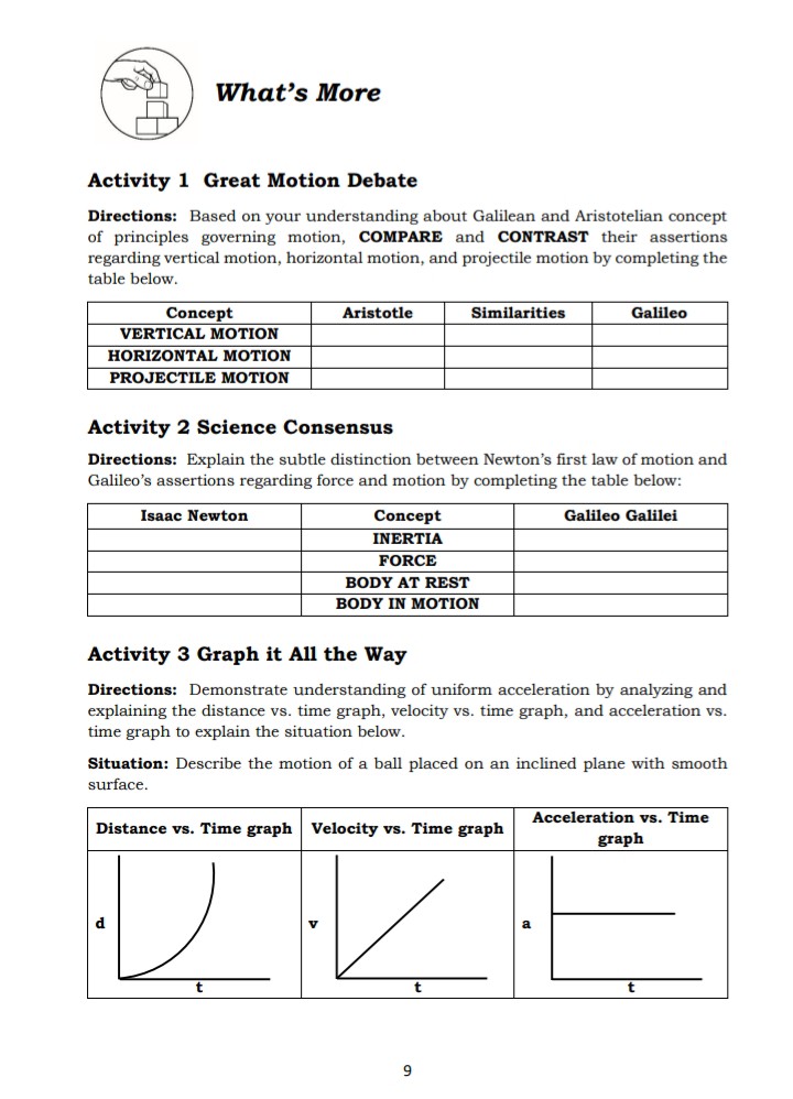SOLVED: What's More Activity 1 Great Motion Debate Directions: Based on your understanding about ...