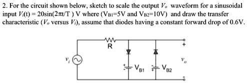 SOLVED: For the circuit shown below, sketch to scale the output Vo ...