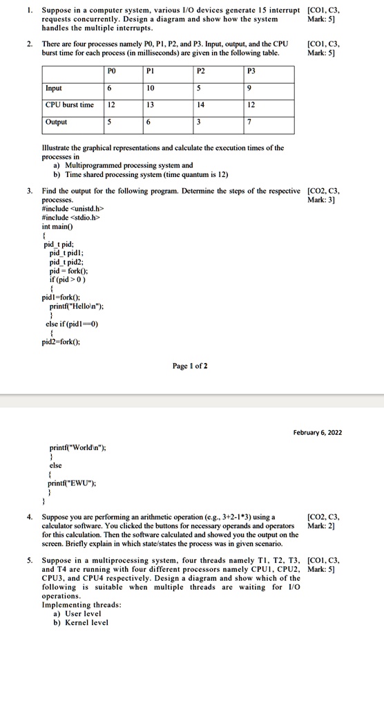 suppose in a computer system various io devices generate 15 interrupt co1c3 requests ...