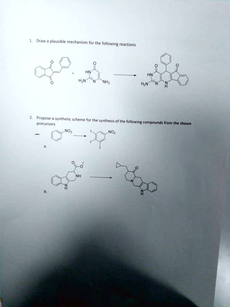 SOLVED: Draw a plausible mechanism for the following reactions: NH3 Propose a synthetic scheme ...