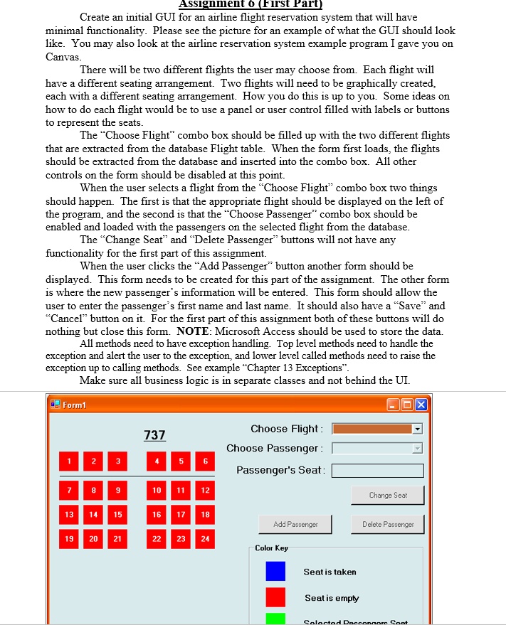 Assignment 6 First Part Create An Initial Gui For An Airline Flight Reservation System That 