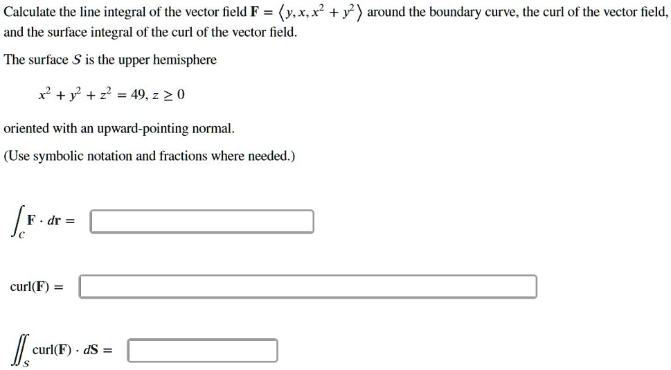 SOLVED: Calculate the line integral of the vector field F = (yx,x? + y ) around the boundary ...