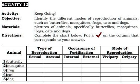 ACTIVITY 12 Activity: Objective: Materials: Directions: Keep Going ...