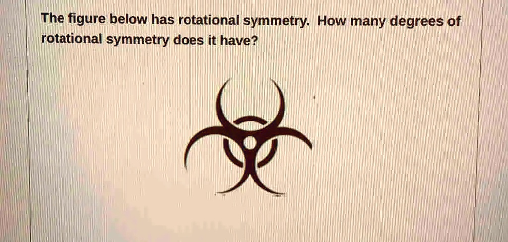 SOLVED: The figure below has rotational symmetry: How many degrees of ... SOLVED: The figure below has rotational symmetry: How many degrees of ...