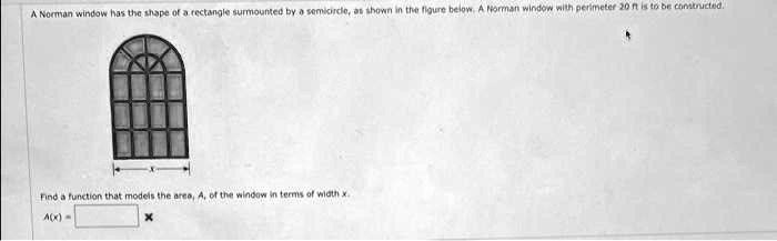 SOLVED: A Norman window has the shape of a rectangle surmounted by a ...