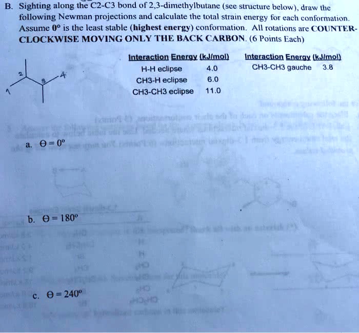 Solved B Sighting Along The C2 C3 Bond Of 2 3 Dimethylbutane See
