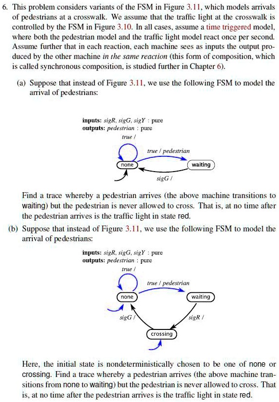 6. This problem considers variants of the FSM in Figure 3.11, which ...