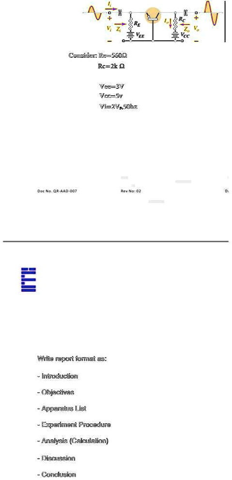 SOLVED: Consider: Re = 560Ω Rc = 2kΩ Vee = 3V Vcc = 5V Vi = 2V (F ...