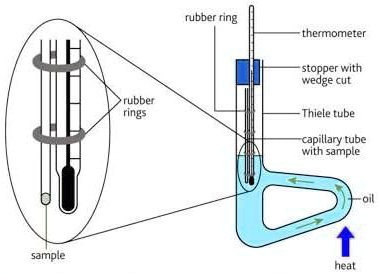 Rubber ring Thermometer Stopper with wedge cut Rubber rings Thiele tube ...