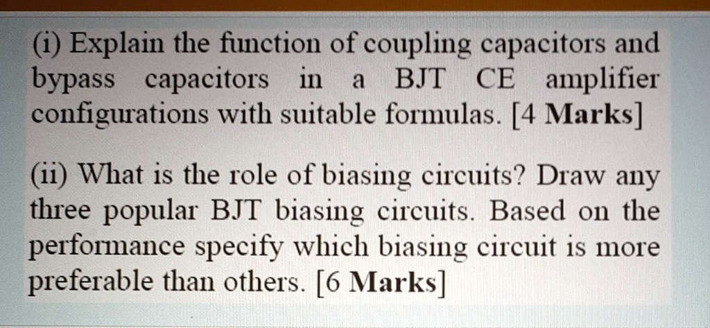 Solved Urgent Need I Explain The Function Of Coupling Capacitors And