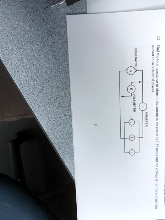 22. Find the total resistance in ohms if the current in the circuit is ...