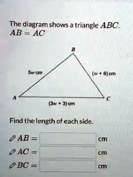 SOLVED: The diagram shows triangle ABC, where AB = AC = 37 cm. Find the ...