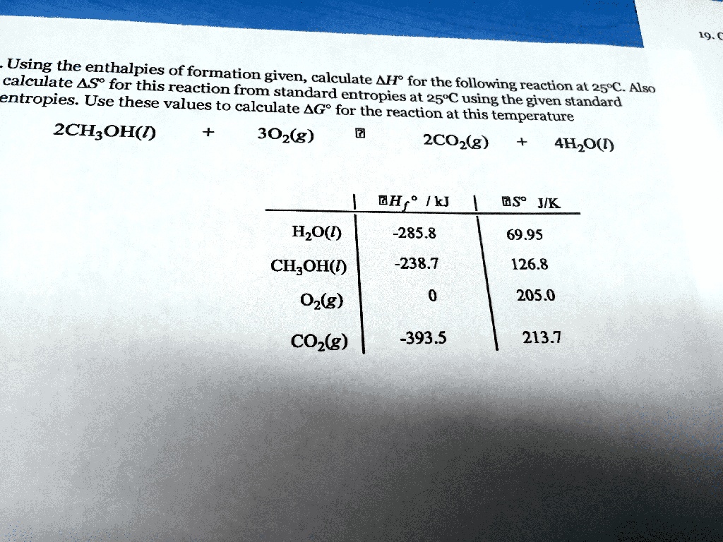 SOLVED: Using the enthalpies of formation given, calculate the Î”HÂ° for the following reaction ...