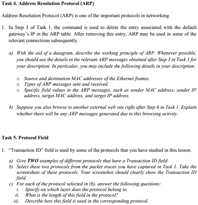 Task 4. Address Resolution Protocol (ARP) Address Resolution Protocol ...