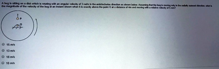 SOLVED: A bug is sitting on a disk which is rotating with an angular ...