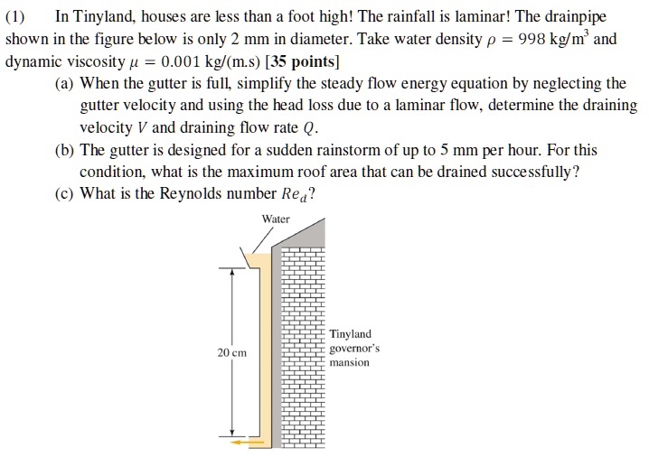 SOLVED: (1) In Tinyland, houses are less than a foot high! The rainfall ...
