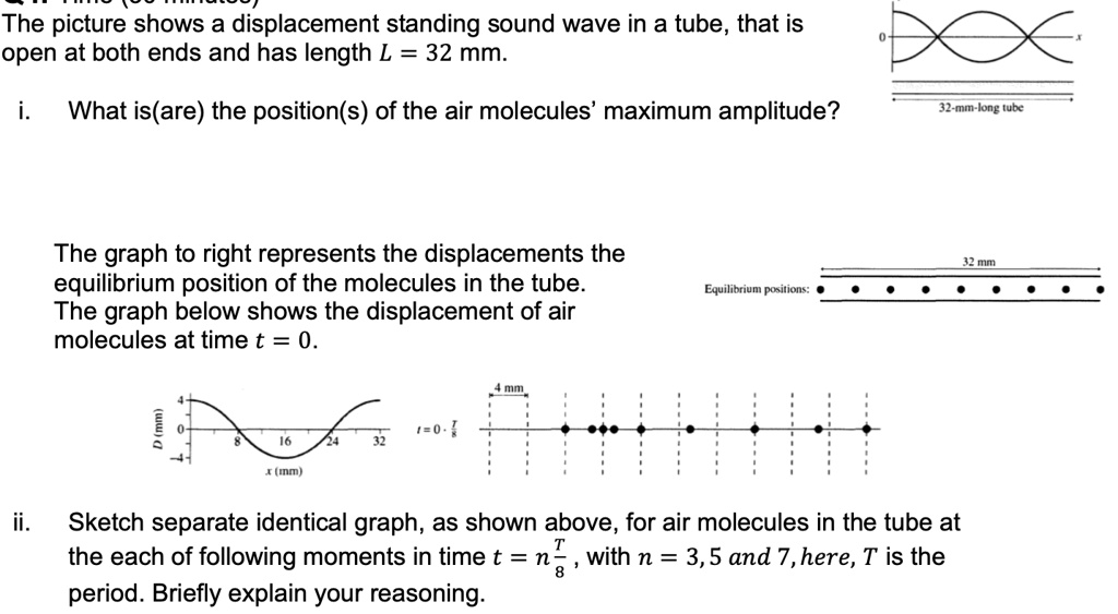 The picture shows a displacement standing sound wave in a...