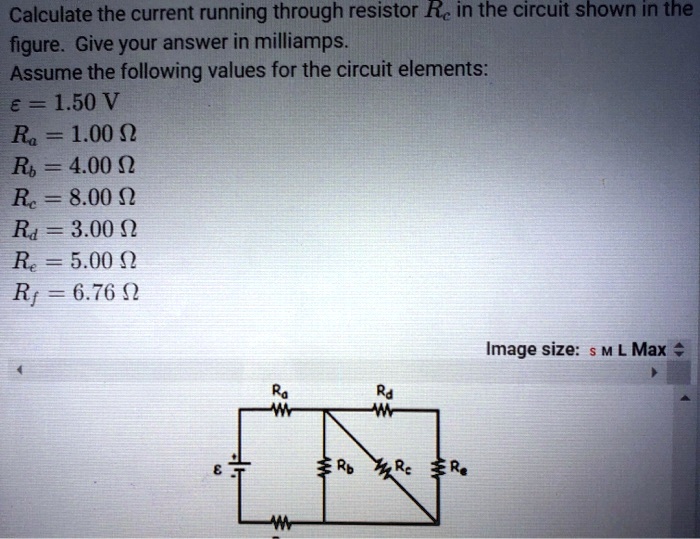 Calculate the current running through resistor Rc in the circuit shown in the figure. Give your ...