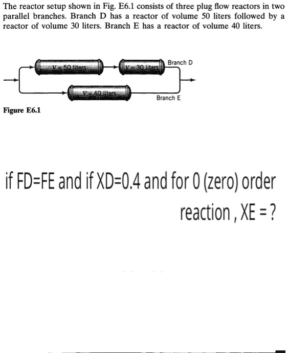 SOLVED: The reactor setup shown in Fig. E6.1 consists of three plug flow reactors in two ...