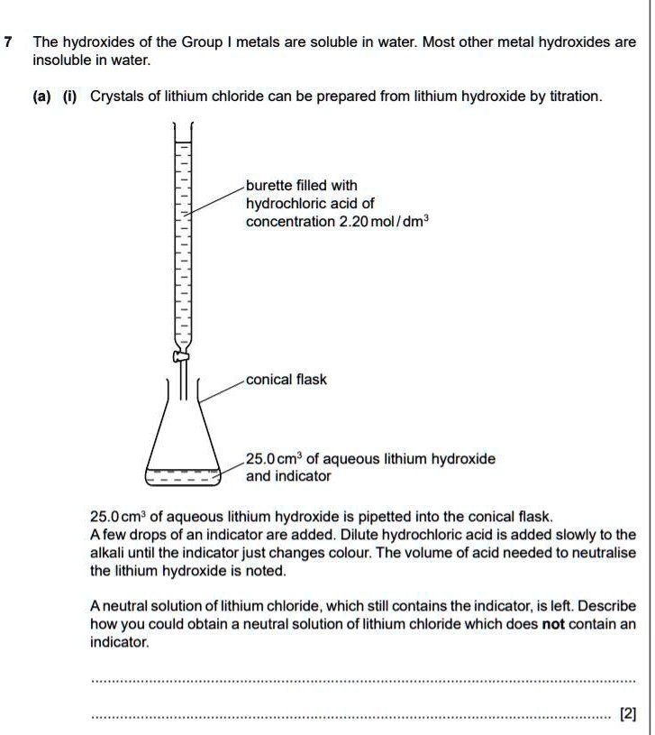 SOLVED: The hydroxides of the Group metals are soluble in water. Most ...