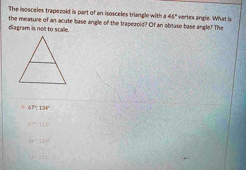 SOLVED: The isosceles trapezoid is part of an isosceles the mcasure of ...