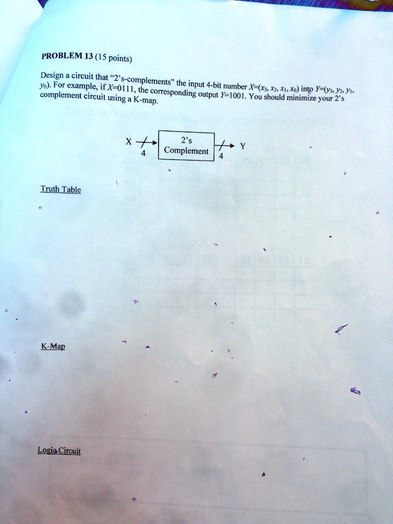 2s complement 4 bit circuit problem 13 15 points complement circuit ...