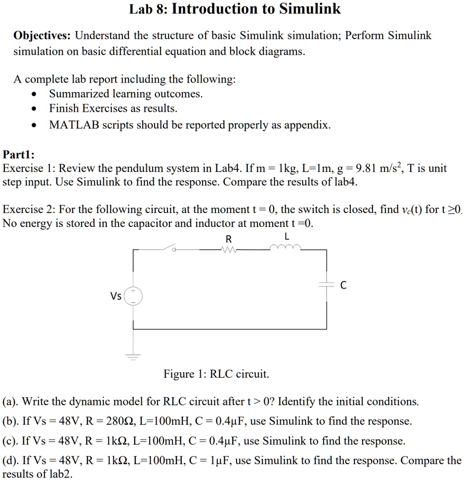 Lab 8: Introduction to Simulink Objectives: Understand the structure of basic Simulink ...