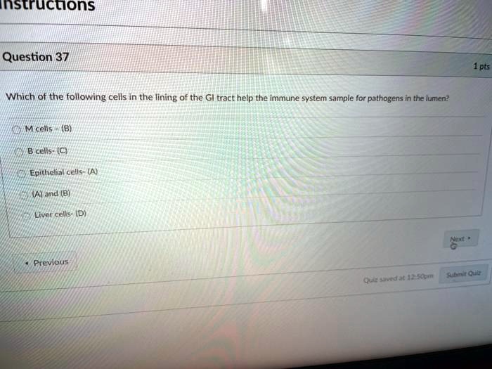 SOLVED: Instructions Question 37 1pts Which of the following cells in ... SOLVED: Instructions Question 37 1pts Which of the following cells in ...