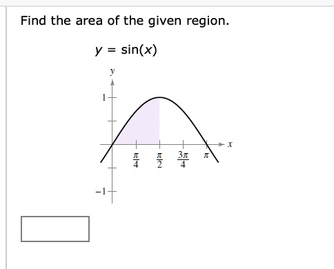 SOLVED: Find the area of the given region. y = sin(x)
