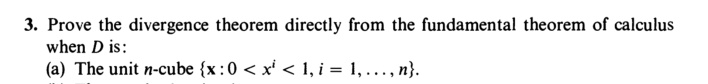 SOLVED: Prove the divergence theorem directly from the fundamental ...