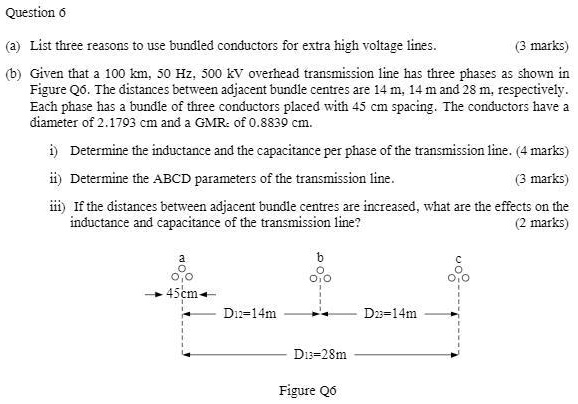 SOLVED: a) List three reasons to use bundled conductors for extra high ...