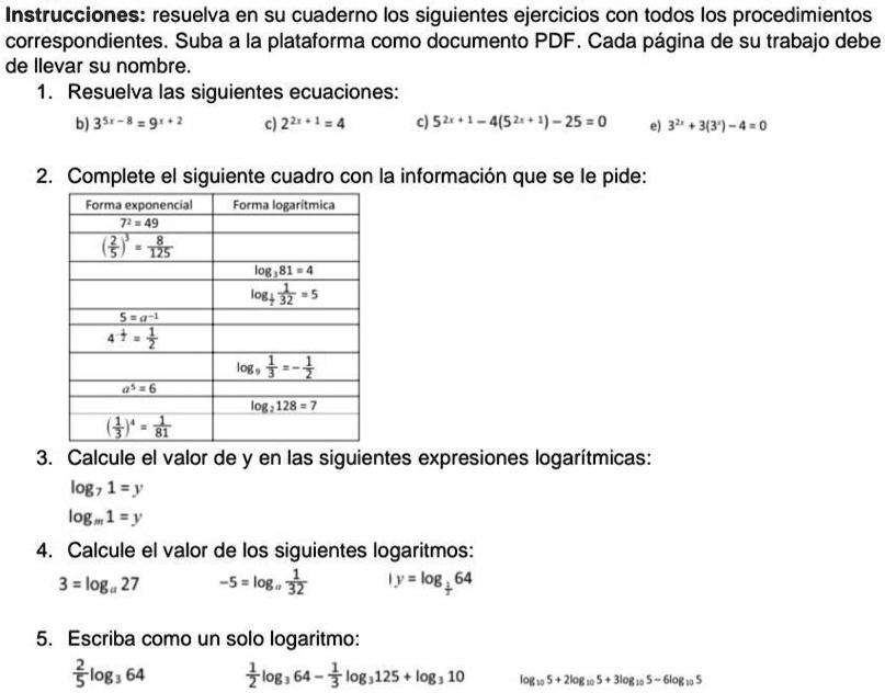 SOLVED: necesito ayuda. en estas ecuaciones. Instrucciones: resuelva en ... SOLVED: necesito ayuda. en estas ecuaciones. Instrucciones: resuelva en ...