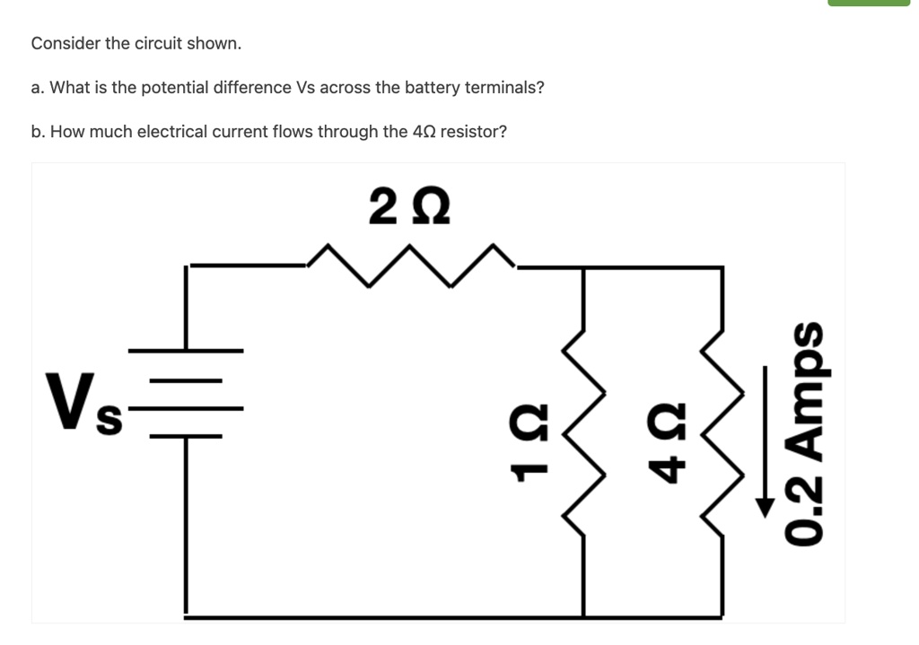 Consider the circuit shown. a.What is the potential difference Vs ...
