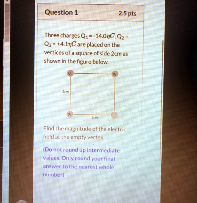 Three charges Q1 = -14.0 nC, Q2 = Q3 = +4.17 C are placed on the ...