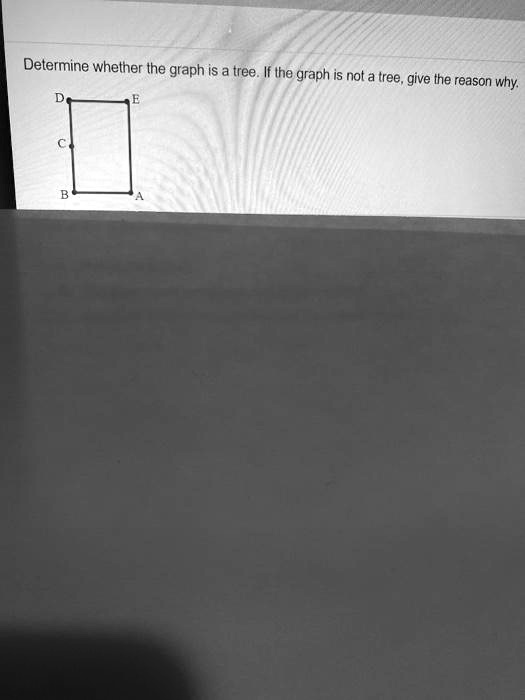 SOLVED: Determine whether the graph is a tree: If lhe graph is not tree ...