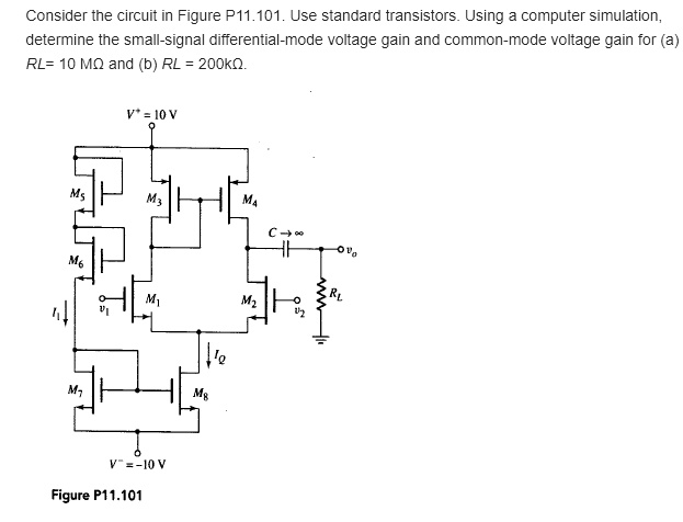 SOLVED: Consider the circuit in Figure P11.101. Use standard ...