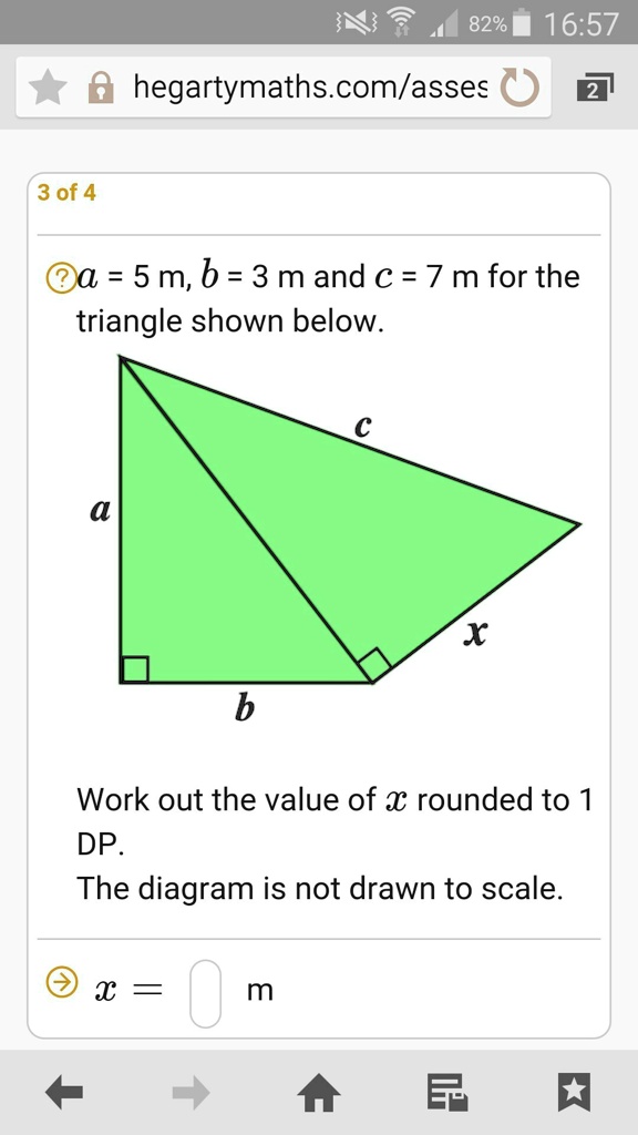 SOLVED: 'pythagoras question please help 82% 16.57 hegartymaths com ...