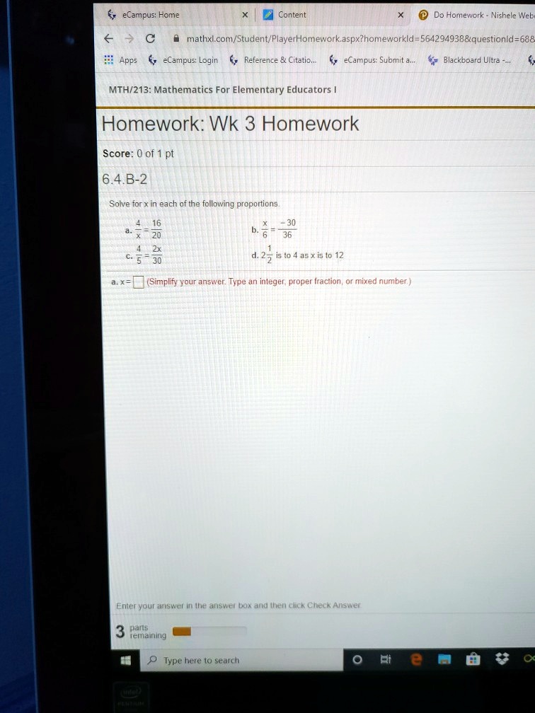 [GET ANSWER] eCampus: Home X ?Content ? C X Do Homework - Nishele Web mathxl.com/Student ...